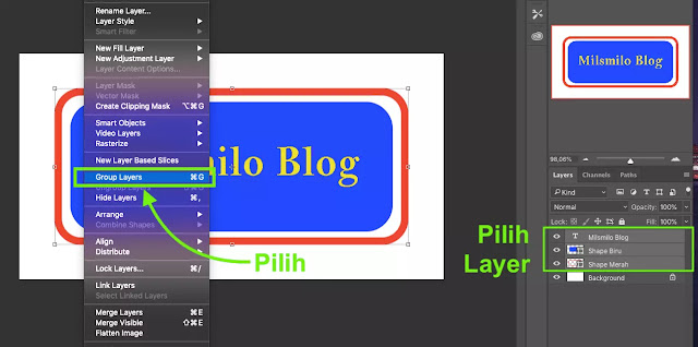 Cara Menyatukan Menggabungkan Layer Di Photoahop Milsmilo Blog